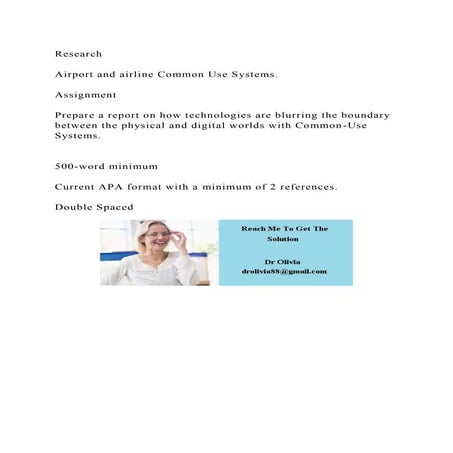Research Airport and airline Common Use Systems. Assignment.docx