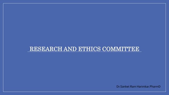 Ethics committee | PPT