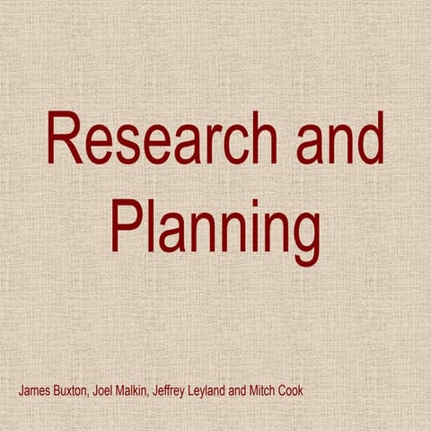 Research and planning | PPTX