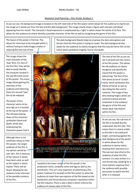 a level media film poster analysis | PPTX | Horror | Genres