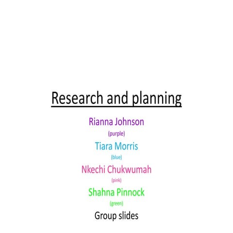 Research and planning draft 1 | PPT