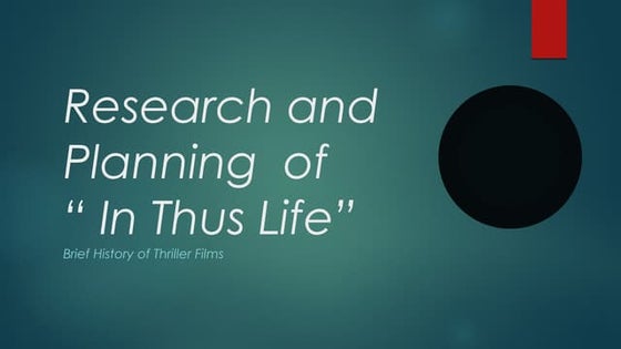History of the thriller genre timeline | PPTX