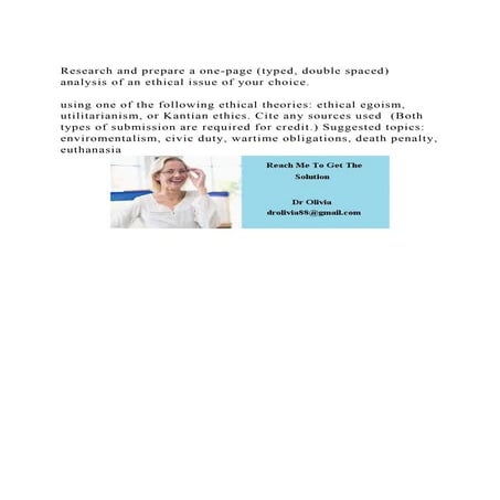 Research and prepare a one-page (typed, double spaced) analysis of.docx