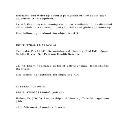 Research and write up about a paragraph or two about each objective..docx