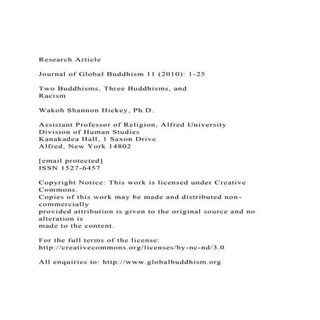 Research ArticleJournal of Global Buddhism 11 (2010) 1-25.docx