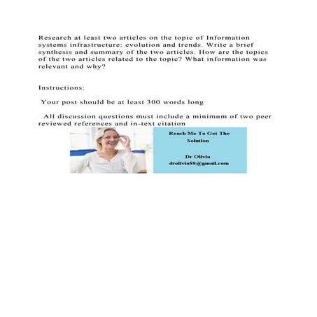 Research at least two articles on the topic of Information systems i ...