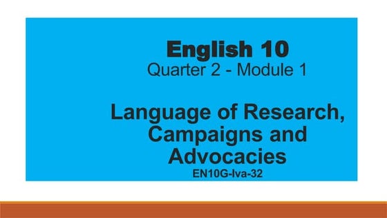 ENGLISH 10 QUARTER 2 MODULE 1 F.pdf | Educational Assessment | Education