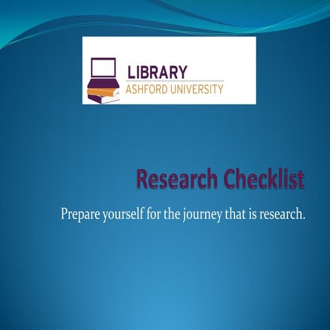 Research Checklist | PDF