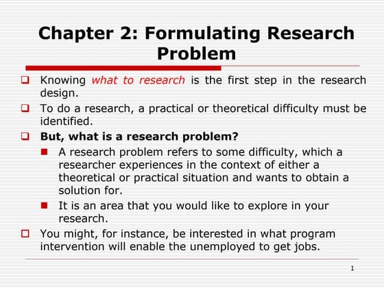 SOP (statement of the problem) research 1.pptx | Education