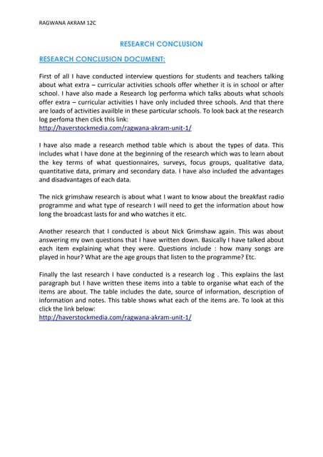 Research Conclusion - 4018 | PDF