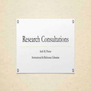 Research consultations | PPTX