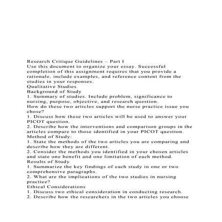 Research Critique Guidelines – Part IUse this docume.docx