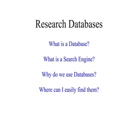 Research Databases | PPT