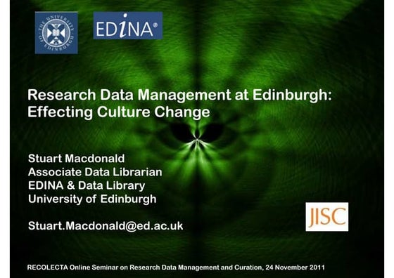Research Data Management Programme in Edinburgh | PPT