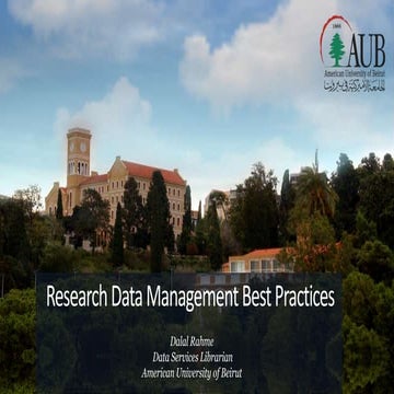 Research Data Services Best Practices by Dalal Rahme | PPTX
