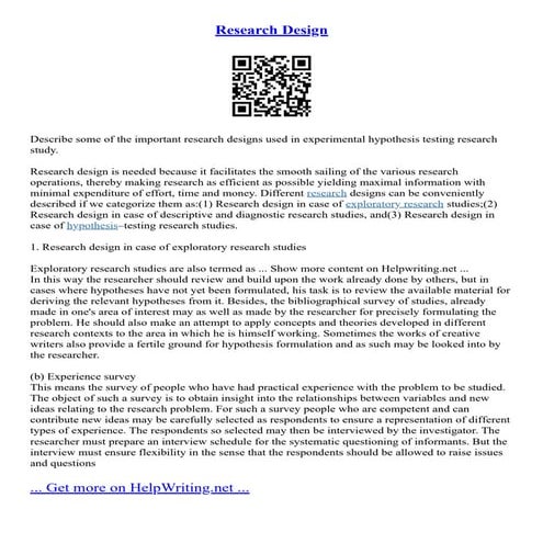 Research Design | PDF
