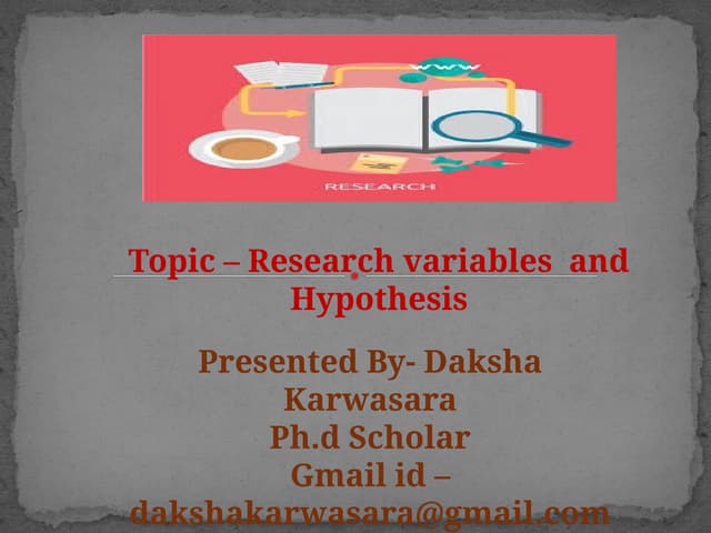 Variables in research | PPTX