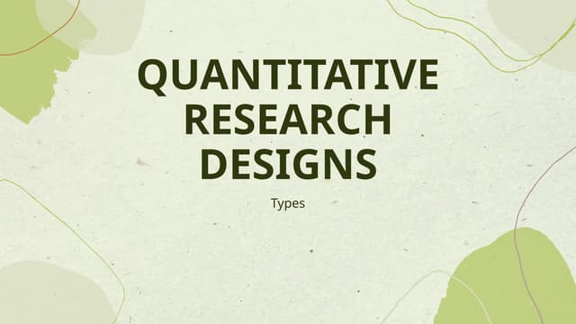 Kinds of Quantitative Research | PPTX