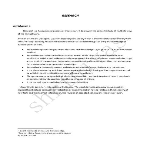 Research document:- an introduction | DOCX | Science