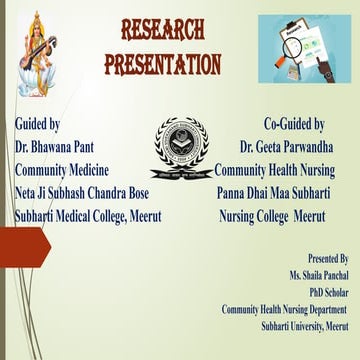 Research DRC PPT for PhD in community health nursing | PPT