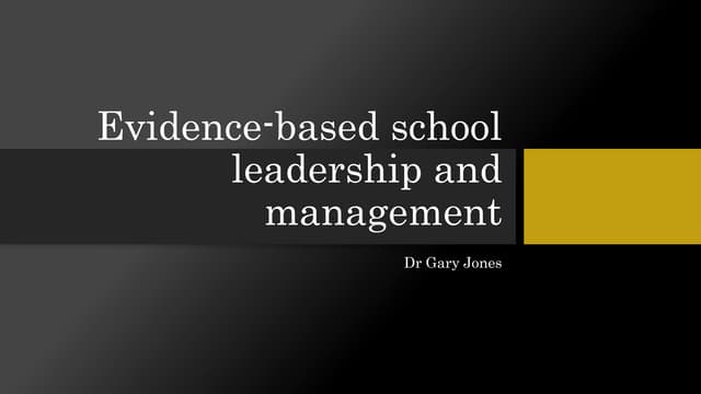 researchED London 2018 Evidence-based school leadership | PPT researchED London 2018 Evidence-based school leadership | PPT