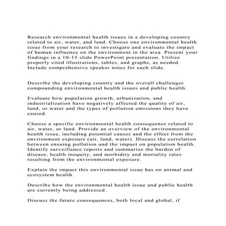 Research environmental health issues in a developing country rel.docx
