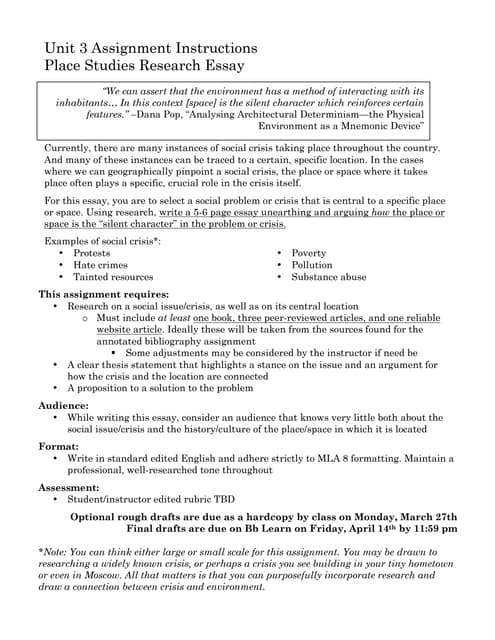 Place identity narrative assignment | PDF