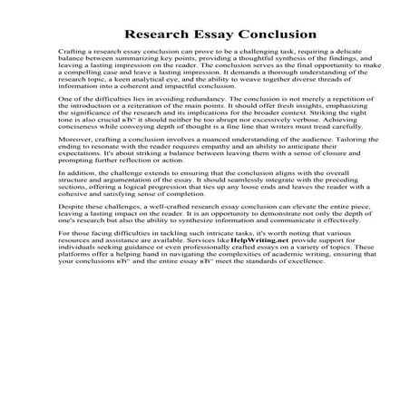 Research Essay Conclusion | PDF