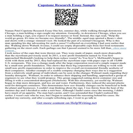 Sample Of Research Essay Paper | PDF