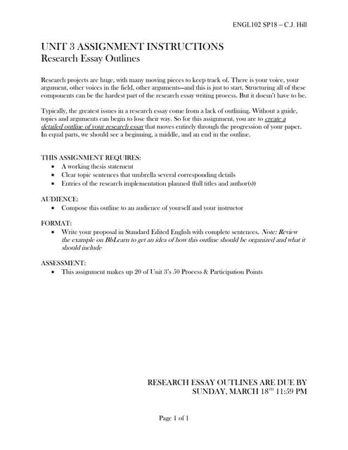 Research essay outlines | PDF