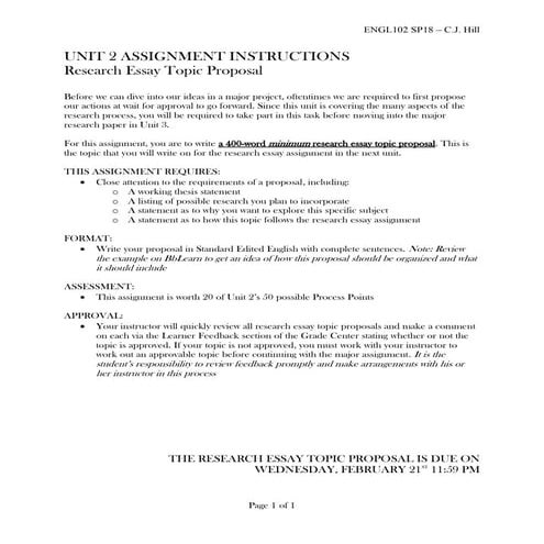 Research essay proposal | PDF