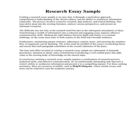 Research Essay Sample | PDF