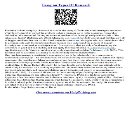 Research Essays Examples | PDF