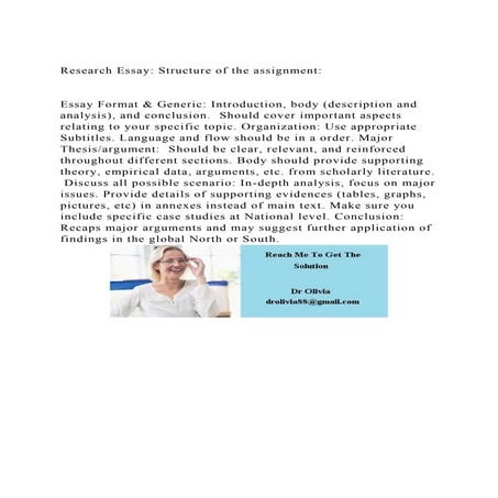 Research Essay Structure of the assignmentEssay Format & G.docx