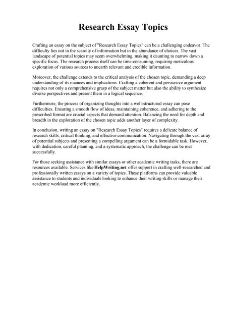 Research Proposal Essay Example. Lane Community College | PDF