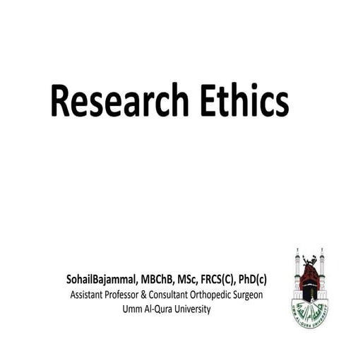 Research Ethics | PPTX | Medical Health