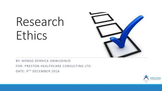 Ethical issues in research | PPT