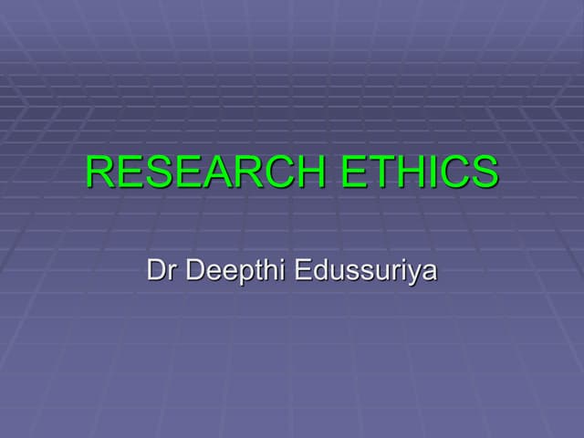 Research and publication ethics | PPTX