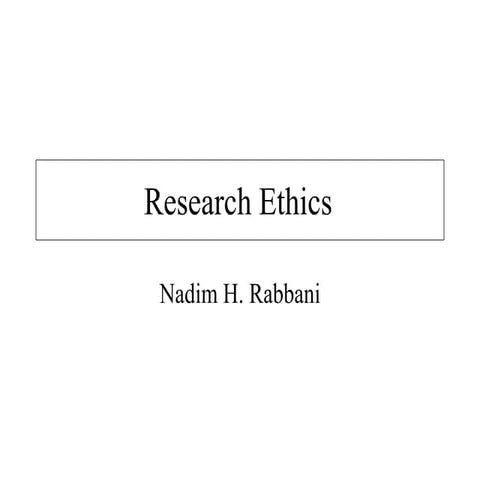 Research Ethics | PPT
