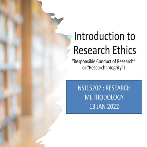 Research Ethics in research methodology topics | PDF