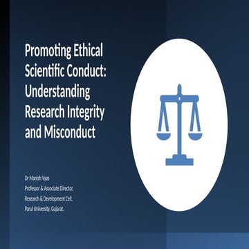 Promoting Ethical Scientific Conduct: Understanding Research Integrity ...