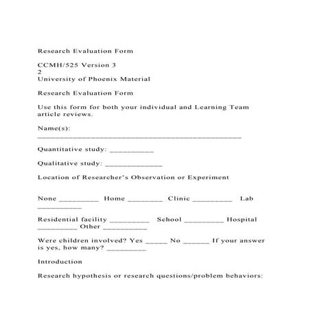 Research Evaluation FormCCMH525 Version 32University of.docx