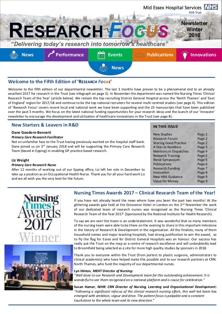 'Research Focus' - Winter Newsletter from the R&D Department at Broom…