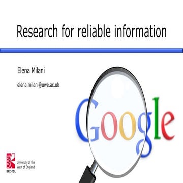 Research for reliable information | PPTX