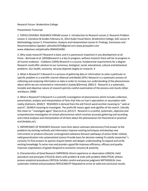 Characteristics of Research | PPTX | Science