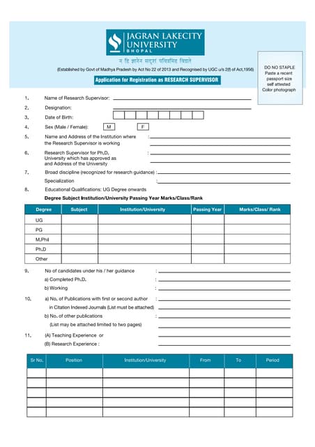 M.Phil/Ph.d Admission form | PDF