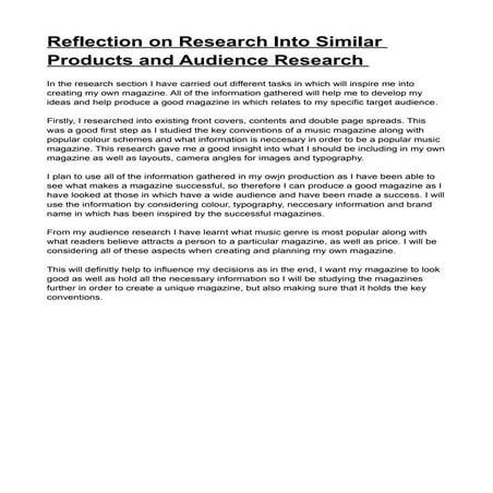 Reflection On Research... | DOC