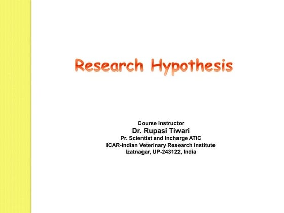 Chapter 6 formulation of hypothesis | PPTX | Science