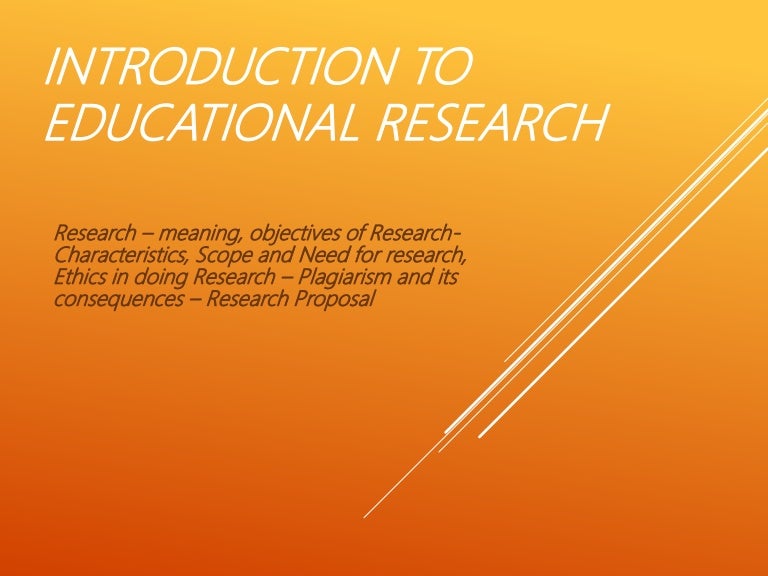 Research in education