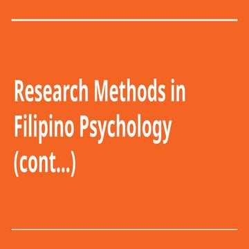 RESEARCH IN FILIPINO PSYCHOLOGY PRESENTATION | PPTX